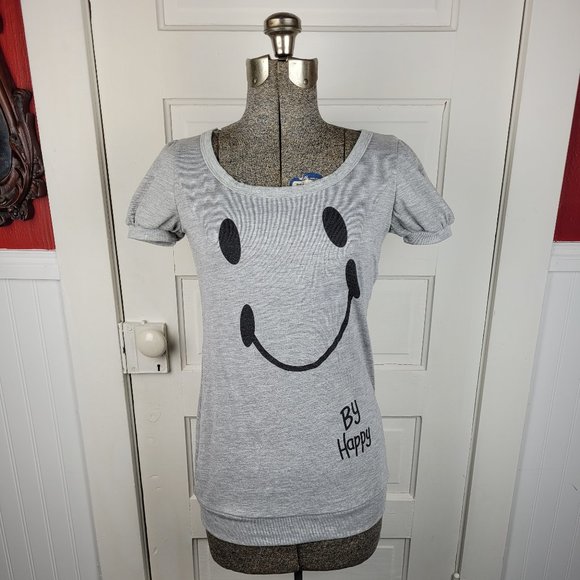 Dresses | By Happy Cute Kawaii Smiley Face Mini Dress Short Sleeve ...